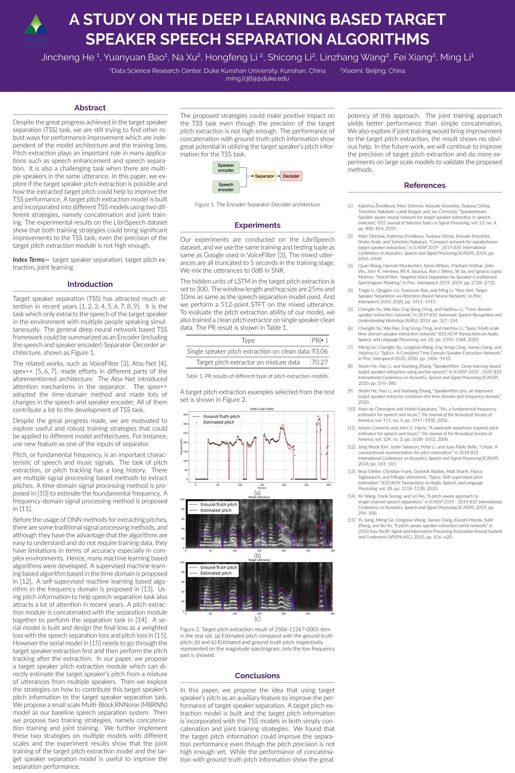 A Study on The Deep Learning Based Target Speaker Speech Separation ... A Study on The Deep Learning Based Target Speaker Speech Separation ...